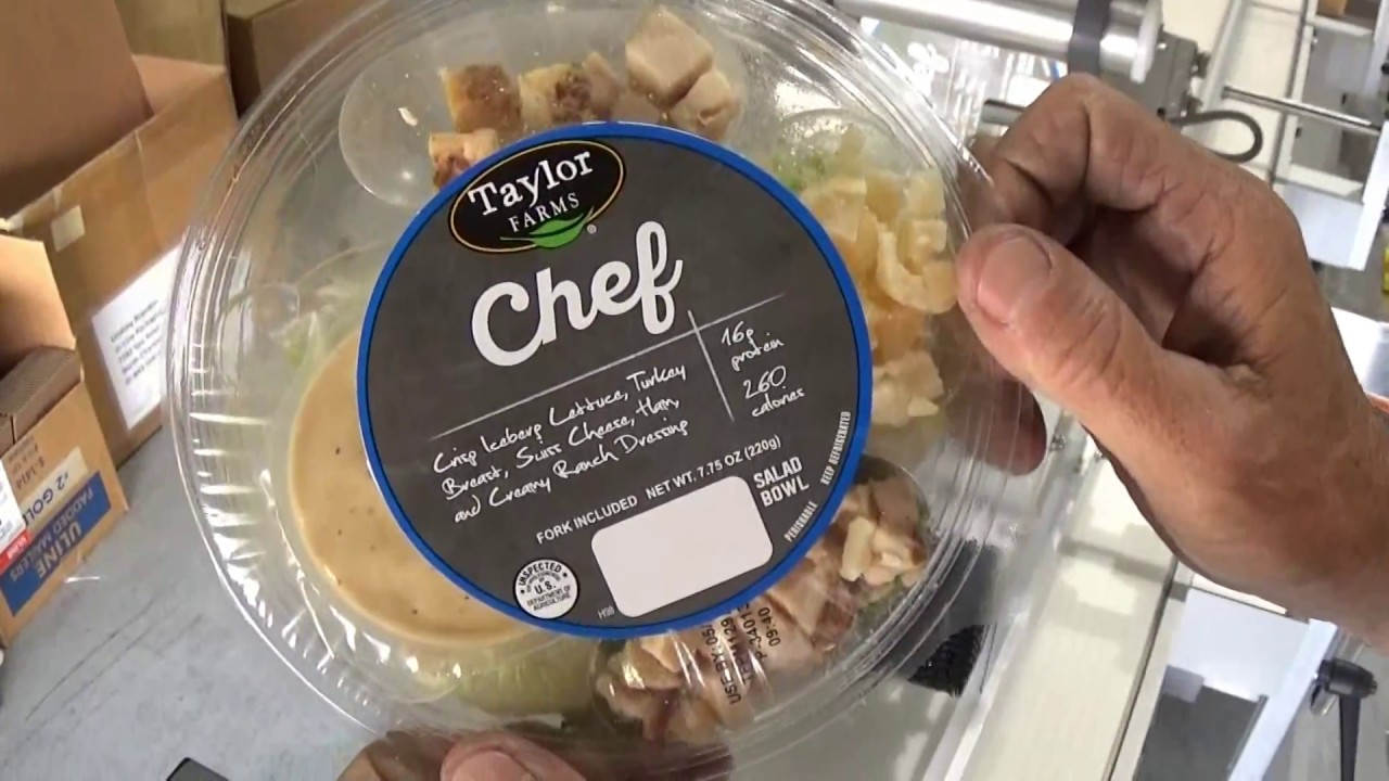 Pressure Sensitive Labeler Applying Top and Bottom Label on Food ...