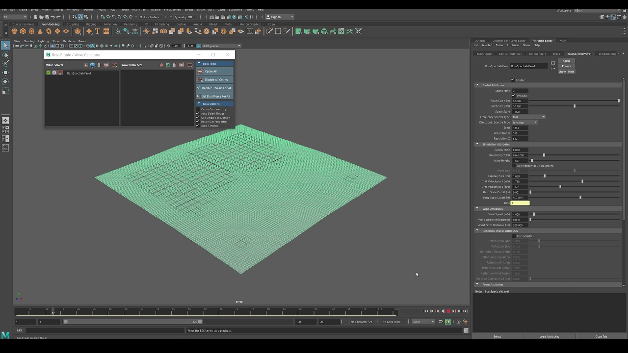 maya ocean float simple boss - YouTube