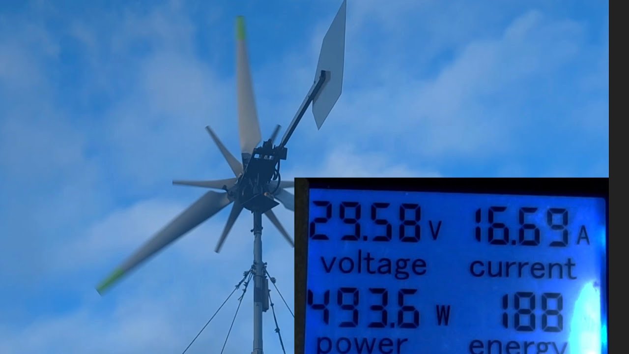 DIY wind turbine running 15 mph winds 18th January 2023 - YouTube