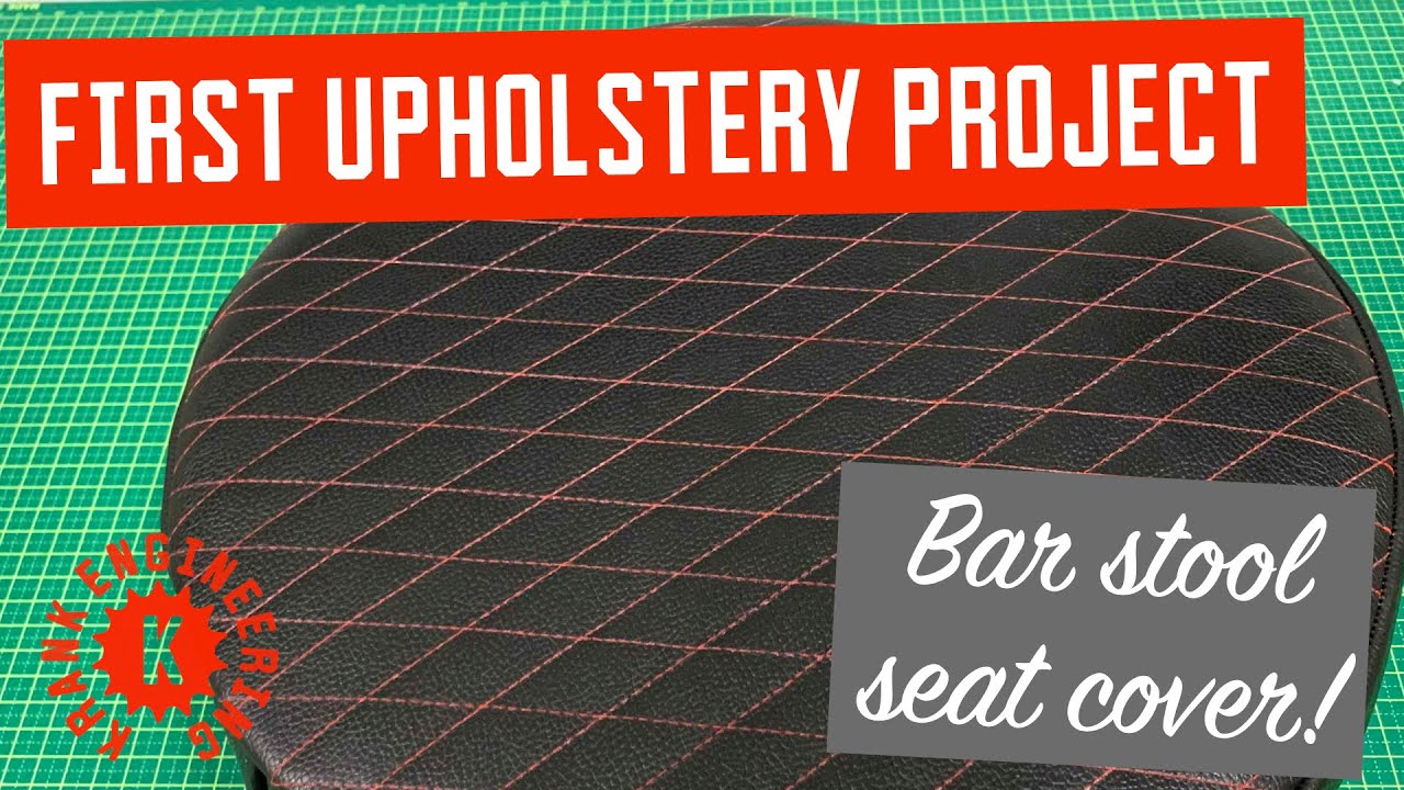 DIY metal industrial-style bar or shop stool with a leather diamond ...