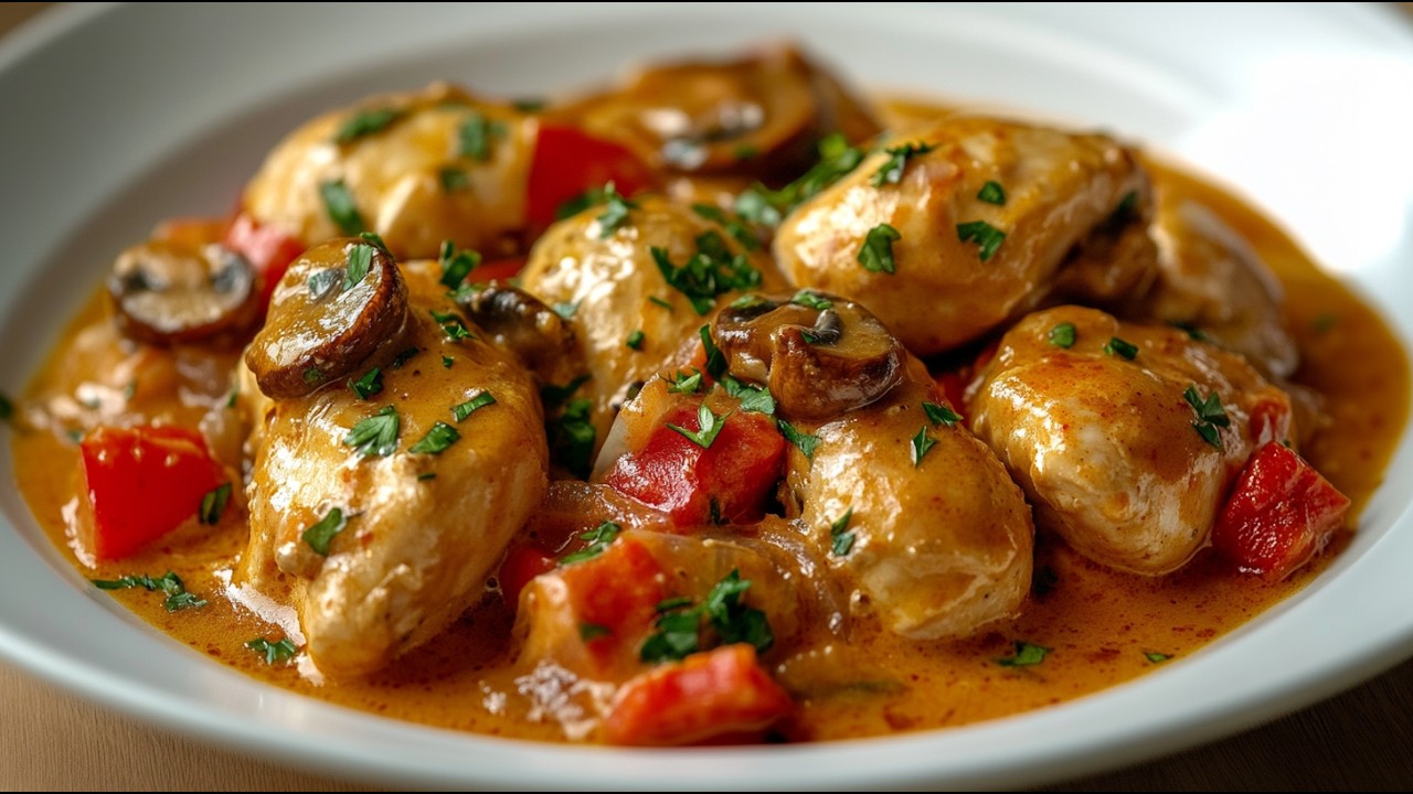 God, how delicious! Tender chicken fillet in a creamy sauce with ...