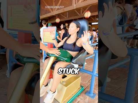 She Got Trapped in the Roller Coaster Seat! 🎢😱