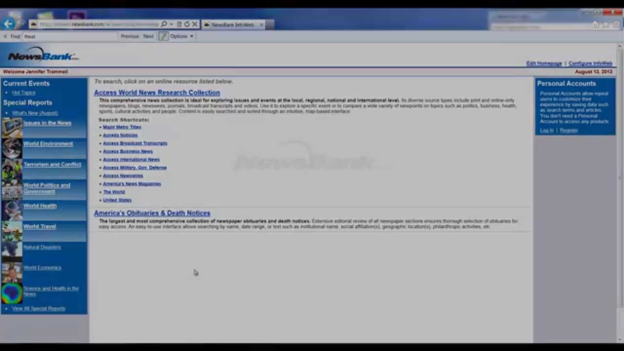 How To Find and Use Special Reports in NewsBank - YouTube