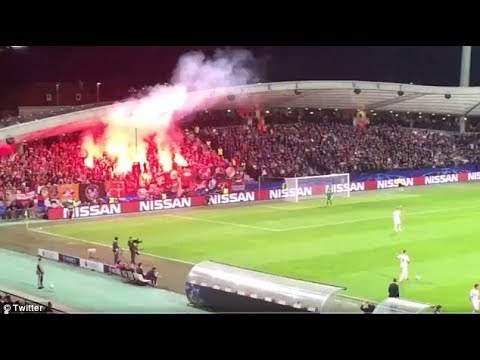Spartak Moscow fans almost hit the referee with a flare launched with Maribor as Napoli are beaten