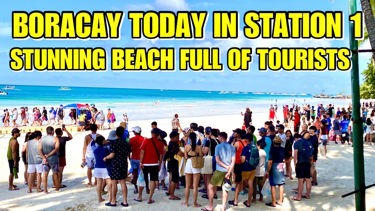 BORACAY TODAY IN STATION 1- VERY CLEAN BEACH AND FULL OF TOURISTS - YouTube
