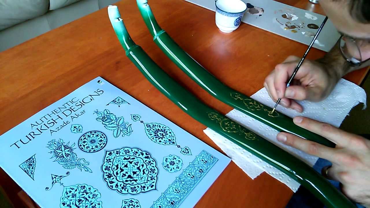 Painting a Traditional Design on the PVC Sipahi Takedown Bows - YouTube