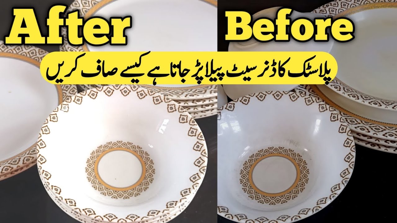 How To Clean Plastic Dinner Set Plates At Home || Best Cleaning Hack ...