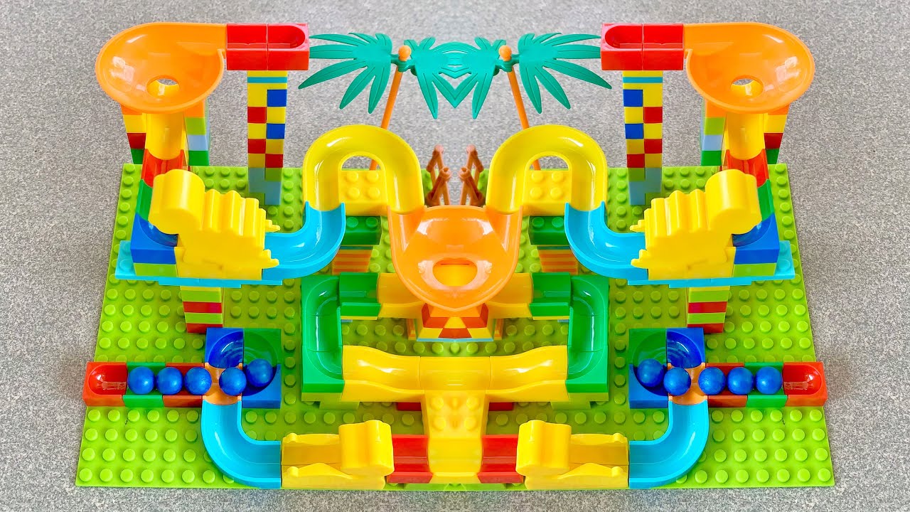 relaxing satisfying with marble run building blocks ️ how to make ...