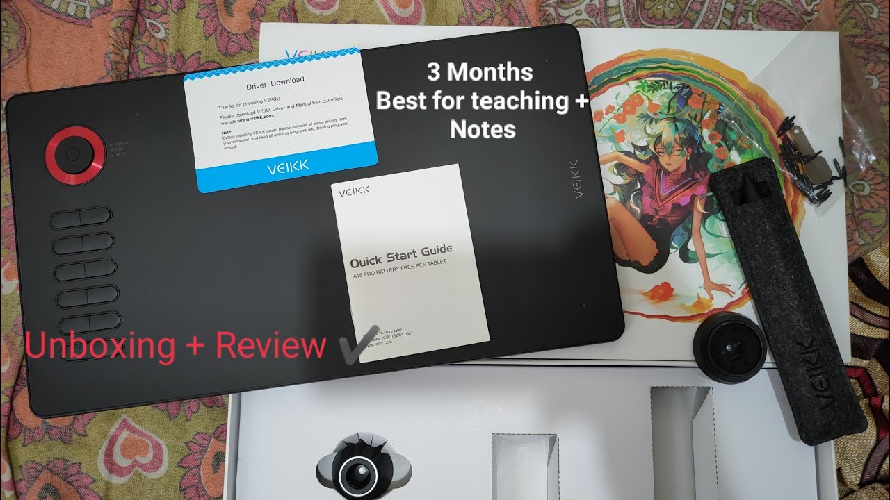 Pen Tablet Unboxing and Review | Veikk A15 Pro Unboxing and Review ...