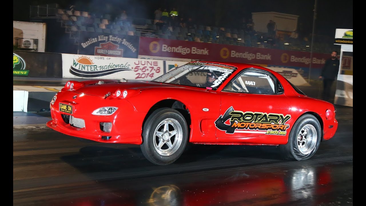 13B TWIN TURBO FD RX7 - 8.7 @ 150MPH JIM MOORE 7TH MAY 2014 - YouTube