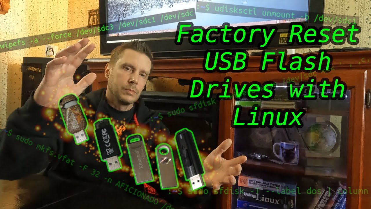 Linux commands to reset USB flash disks to factory state. - YouTube