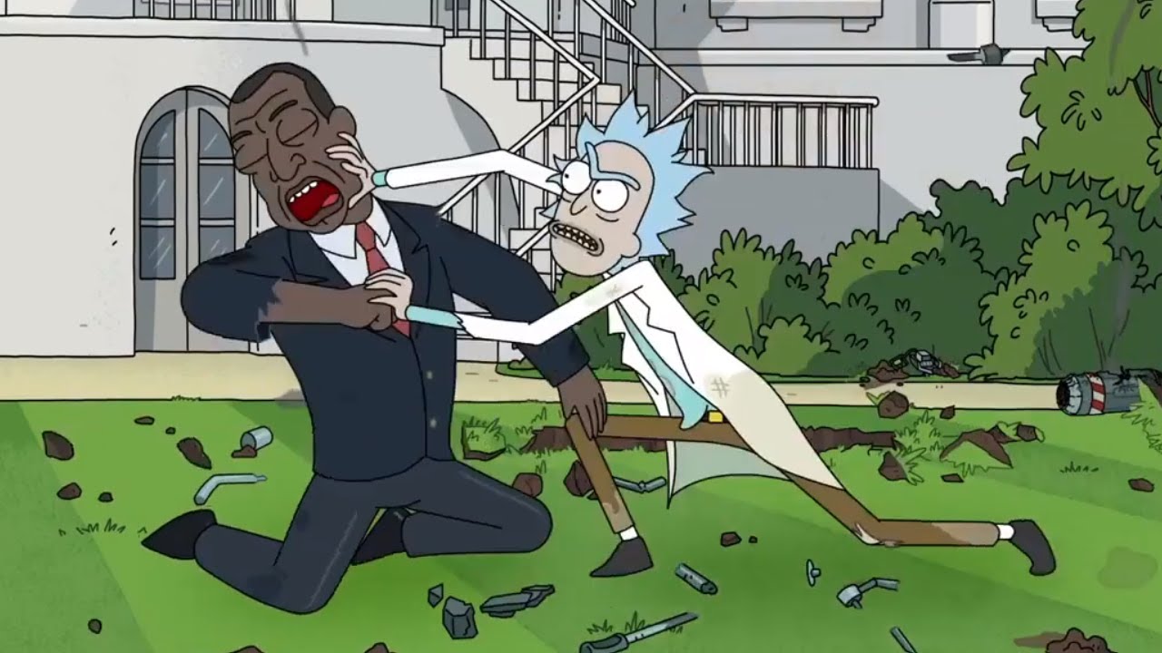 Rick And Morty: Rick fights the president - YouTube