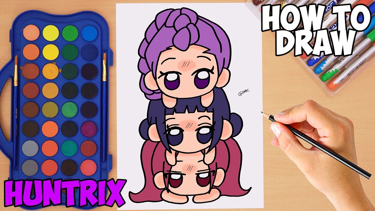 How to Draw Cute Chibi Huntrix | Step by step Drawing | KPop Demon ...