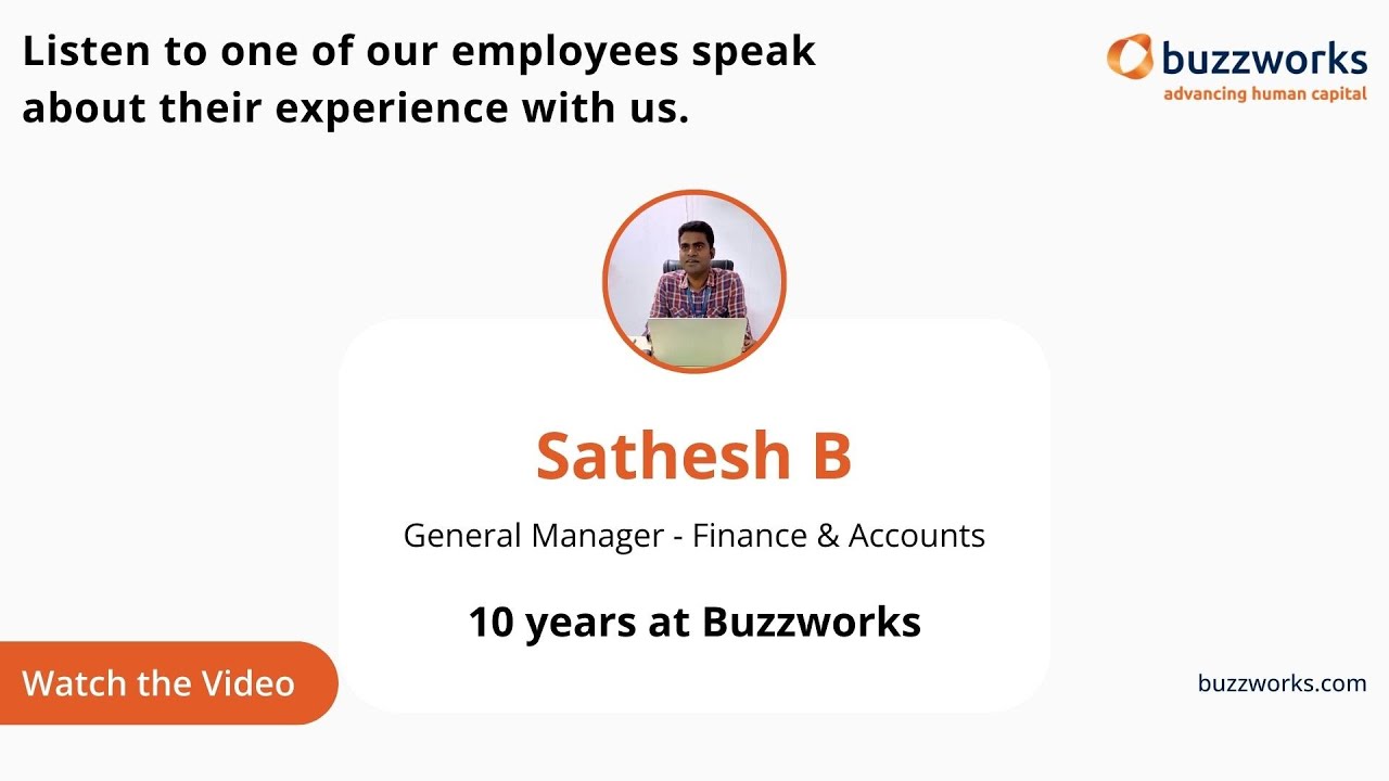 Buzzworks Employee Stories | Sathesh - Career Growth Stories - YouTube