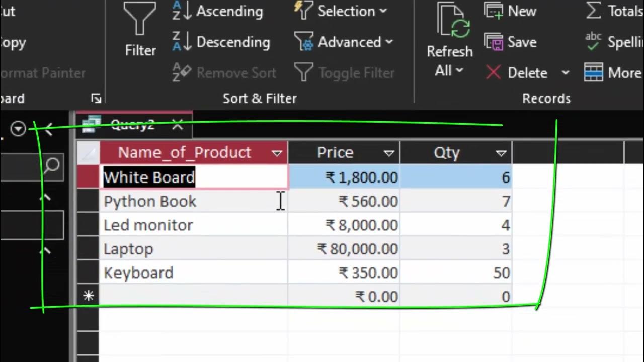 Ascending and Descending order sorting in Ms Access || Ms Access in hindi || Sorting || Access ...