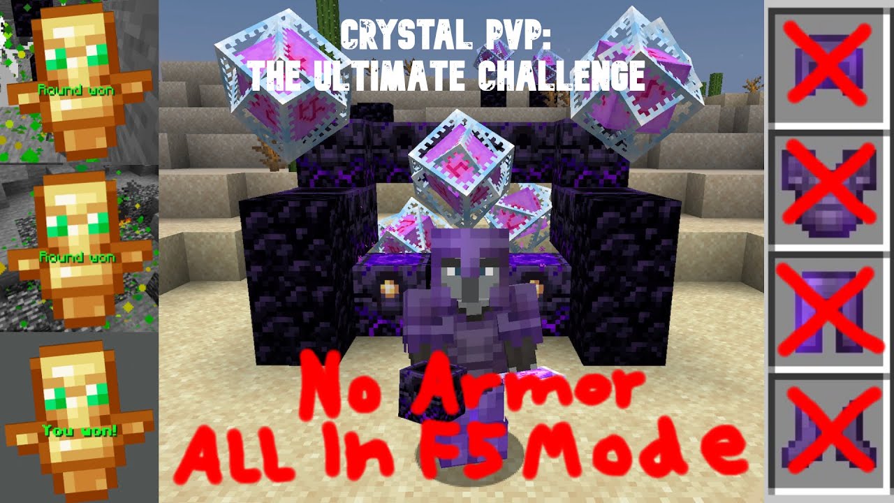 Ultimate Challenge: NO ARMOR, F5 MODE | Crystal PvP (Minecraft) - YouTube