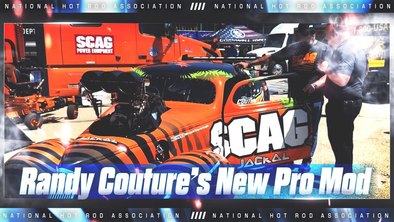 Randy Couture unveils his new SCAG Racing NHRA Pro Mod - YouTube