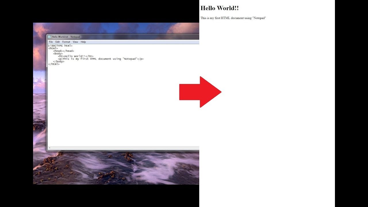 How To Create Html Files Using Notepad (only Works On Windows) - Youtube