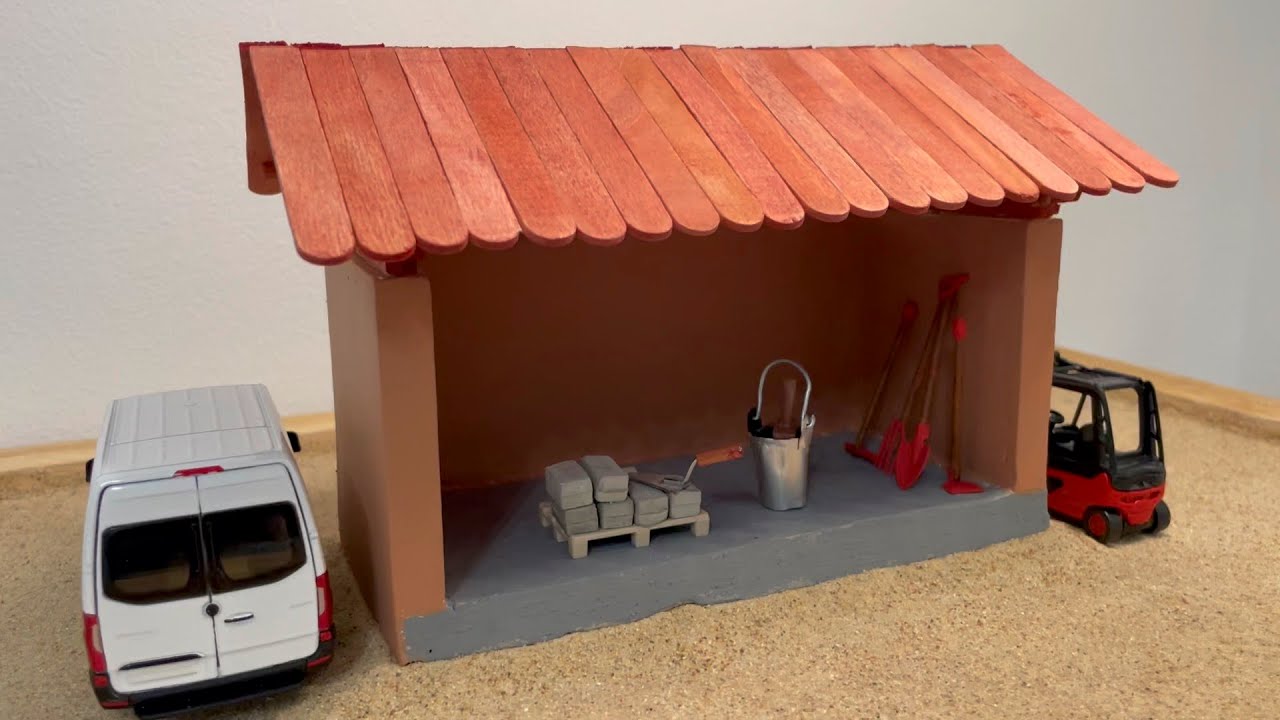"How to Build a Realistic Miniature Warehouse with Cement and Wooden ...
