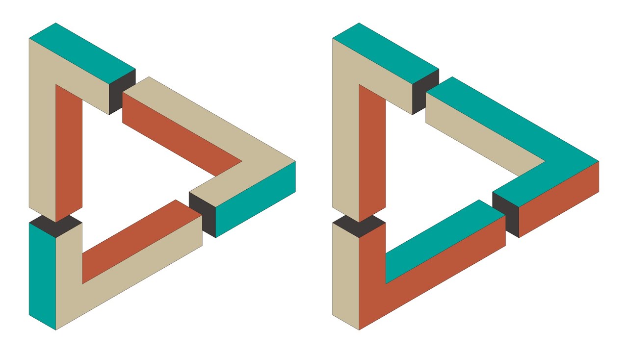 Illustrator 3D Three-dimensional contradictory space triangular solid ...