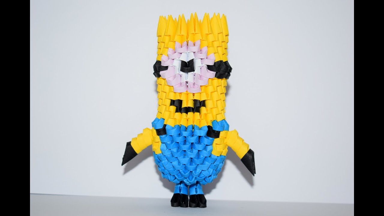 How to make 3d origami small minion || DIY paper minion - YouTube