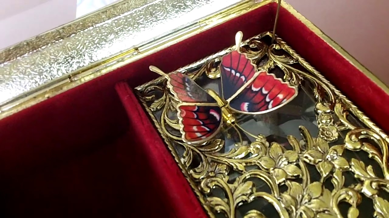 Vintage Butterfly Automaton Music Box - YouTube