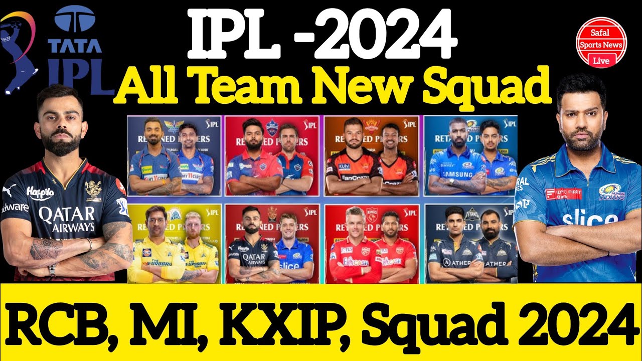 IPL-2024: All Team Final Full Squad, MI, RCB, KXIP || Players List ...