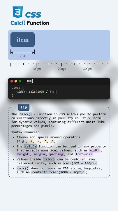 CSS calc() Function #htmlcss #coding #tutorial - YouTube