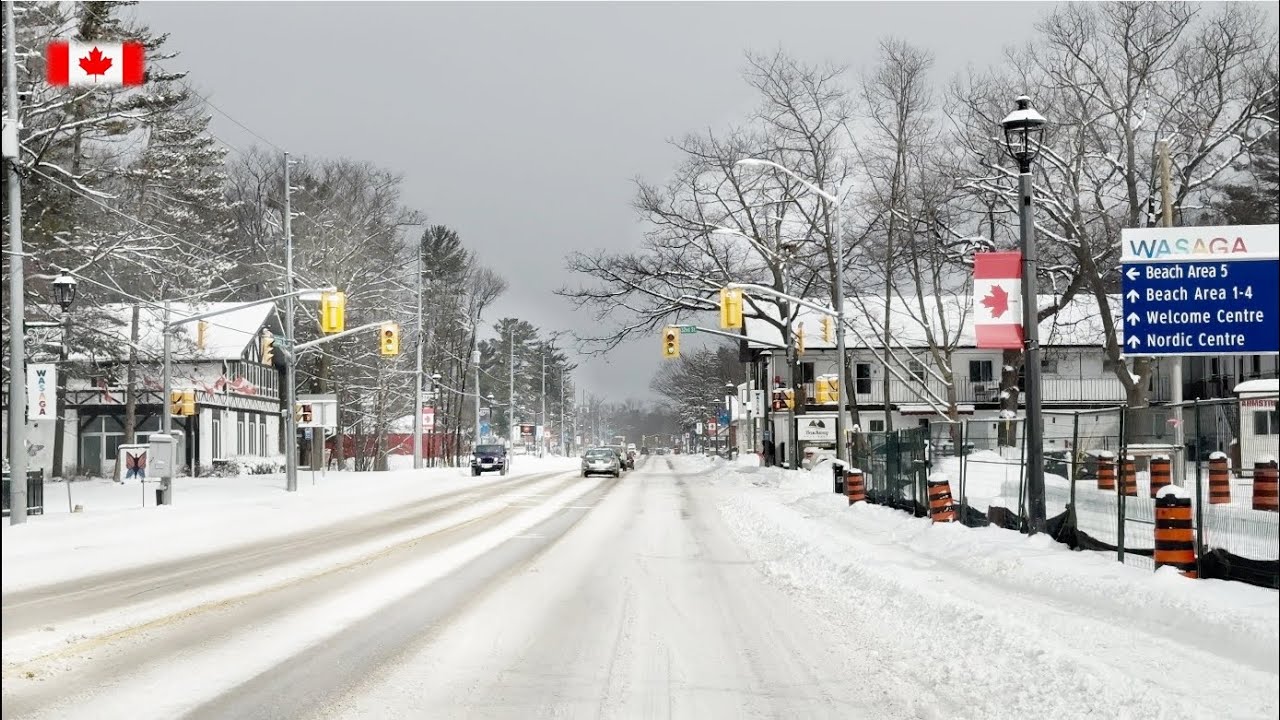 Winter Road Trip to WASAGA BEACH Ontario Canada - YouTube