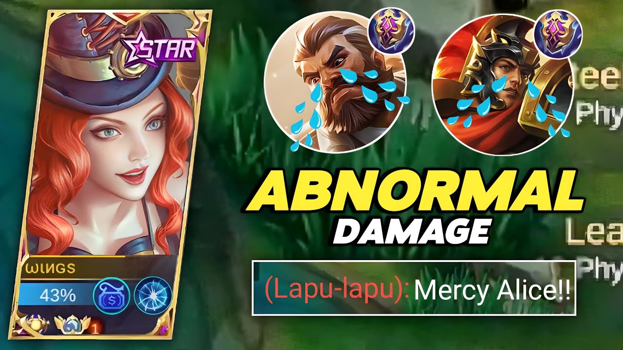 ALICE NEW ABNORMAL DAMAGE!! (MUST TRY!) | ALICE GAMEPLAY 2023 | MLBB ...