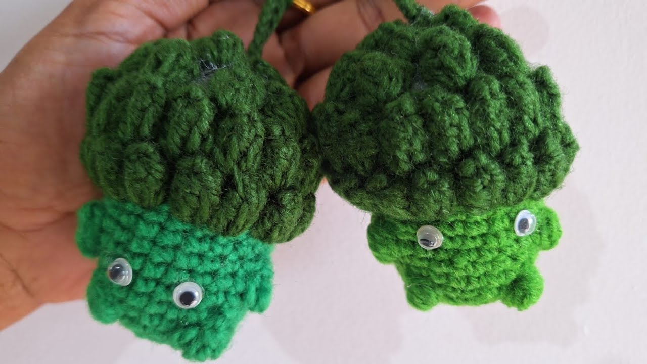 How to make Crochet Broccoli Keychain - YouTube