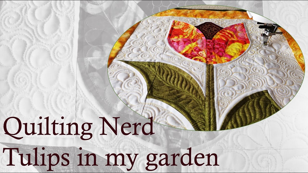Tulips in my garden or how to quilt a modern patchwork block – free motion quilting project ...