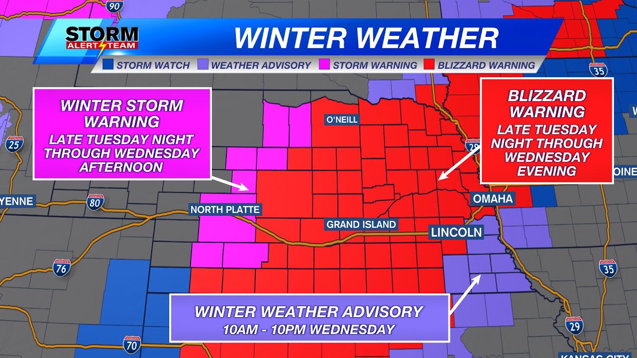 Blizzard Warning across Nebraska as snow, high winds move in early ...