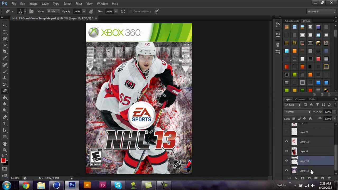 Custom NHL 13 Cover - Speed Art | Erik Karlsson - YouTube