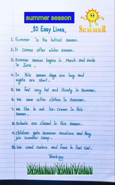 10 lines on summer season | essay on summer season |10 lines on summer ...
