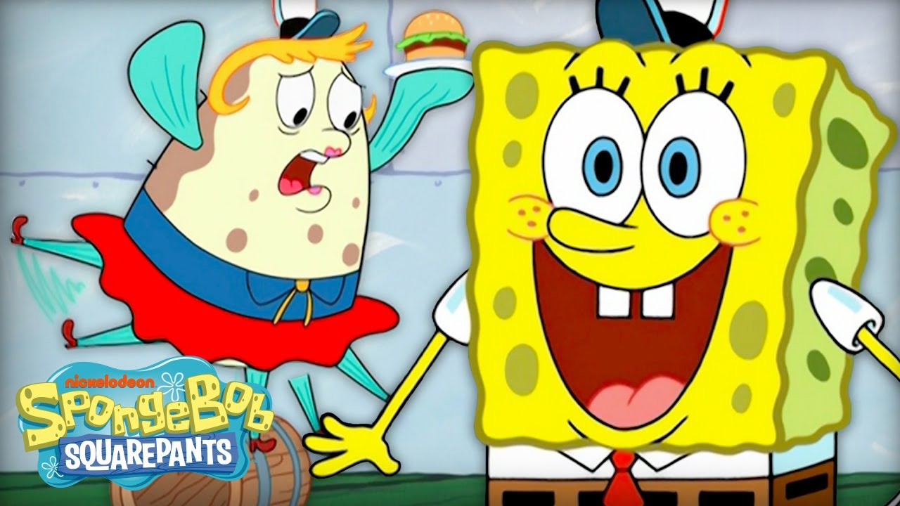Mrs. Puff Works at the Krusty Krab! 🍔 | Full Scene 'Summer Job ...