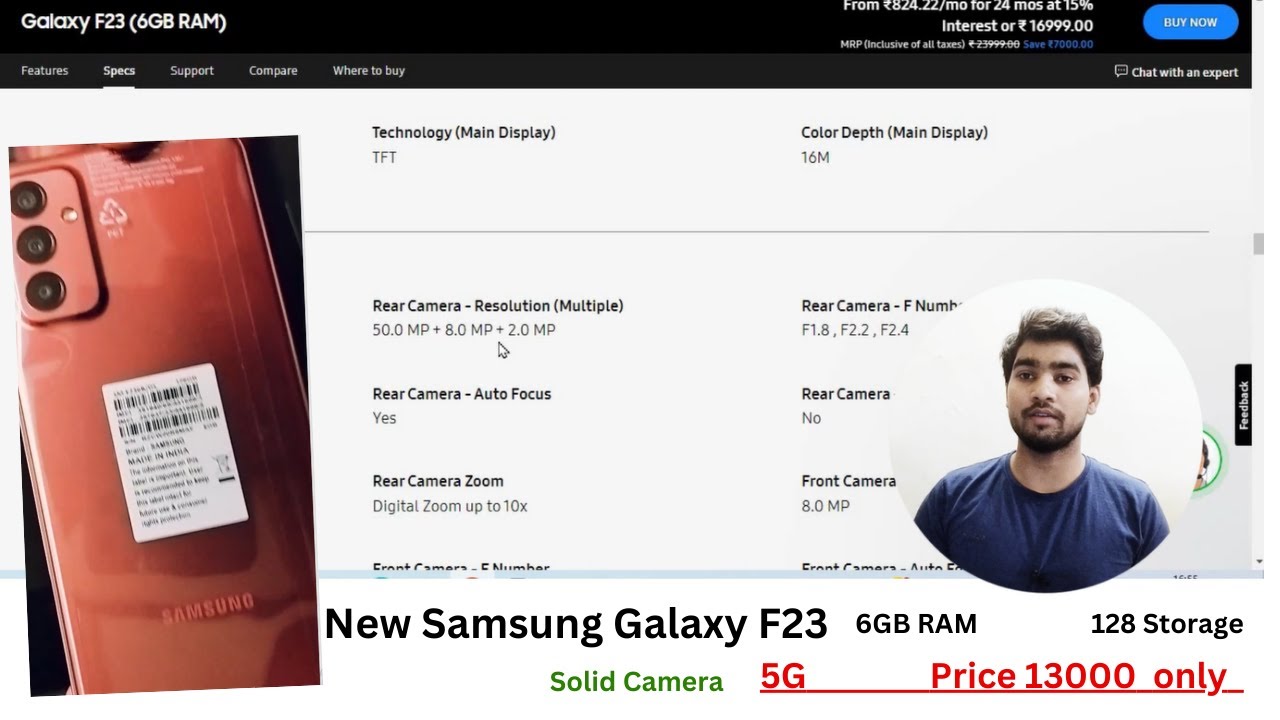 samsung galaxy f23 5g unboxing | samsung phone 5G with 6GB RAM and 128 ...