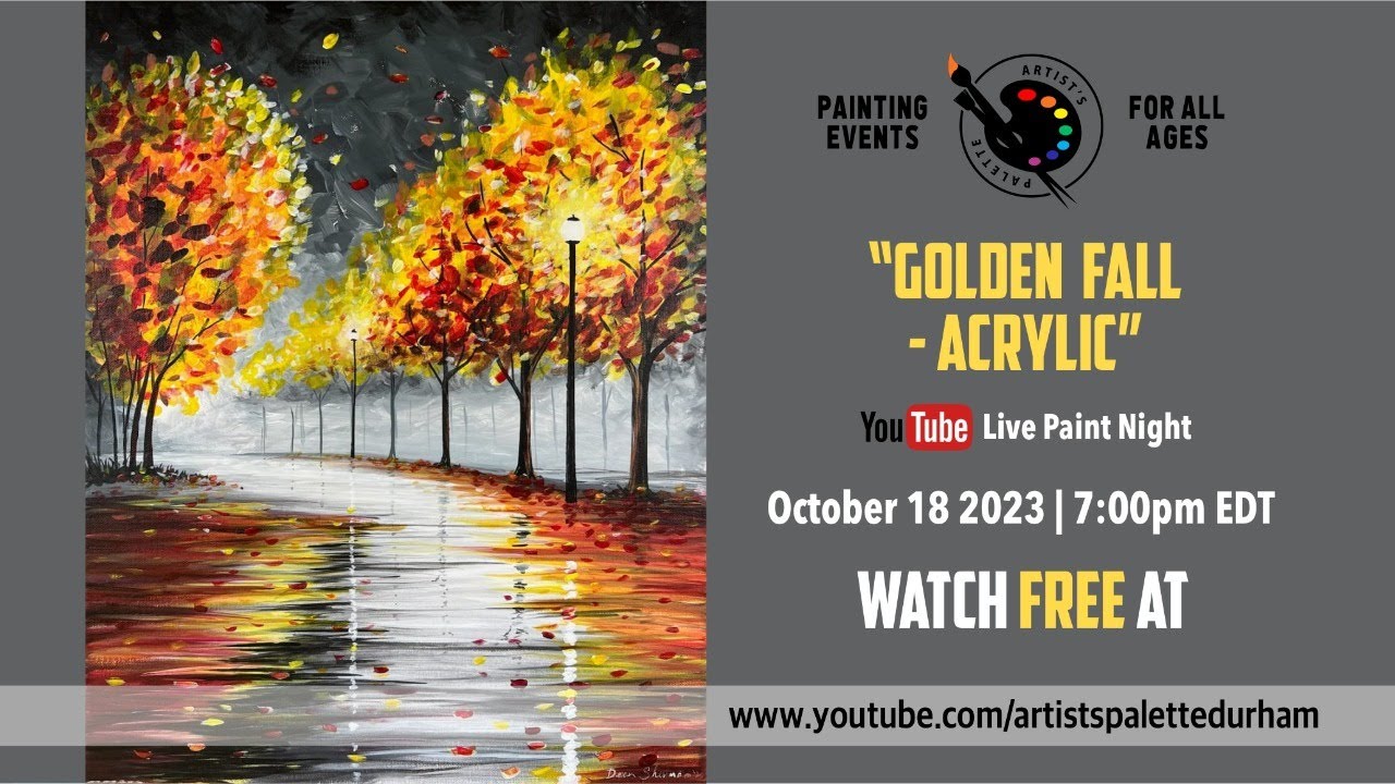Golden Fall - Acrylic | Live Painting Tutorial - Learn to paint from ...
