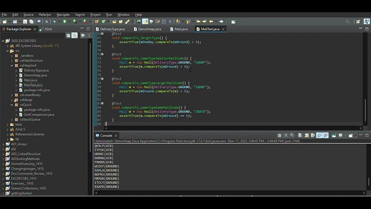 CE Heapsort CODE - CSIS 2420 - YouTube
