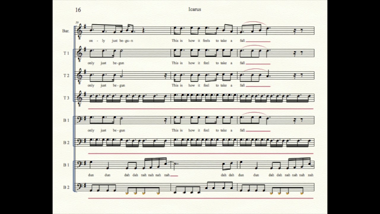 Icarus Sample With Sheet Music - YouTube