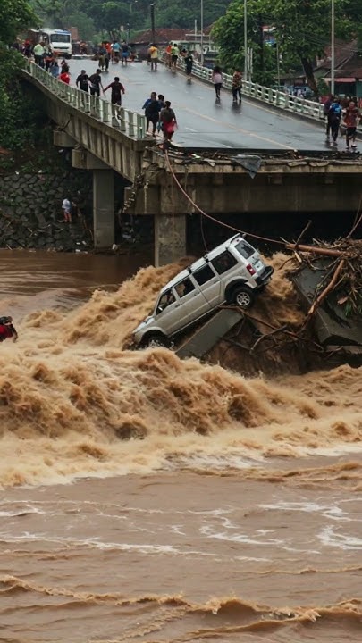 Detik Detik Jembatan Ambruk Dihantam Banjir Bandang, Arus Deras Menggulung Segalanya!!!! - YouTube