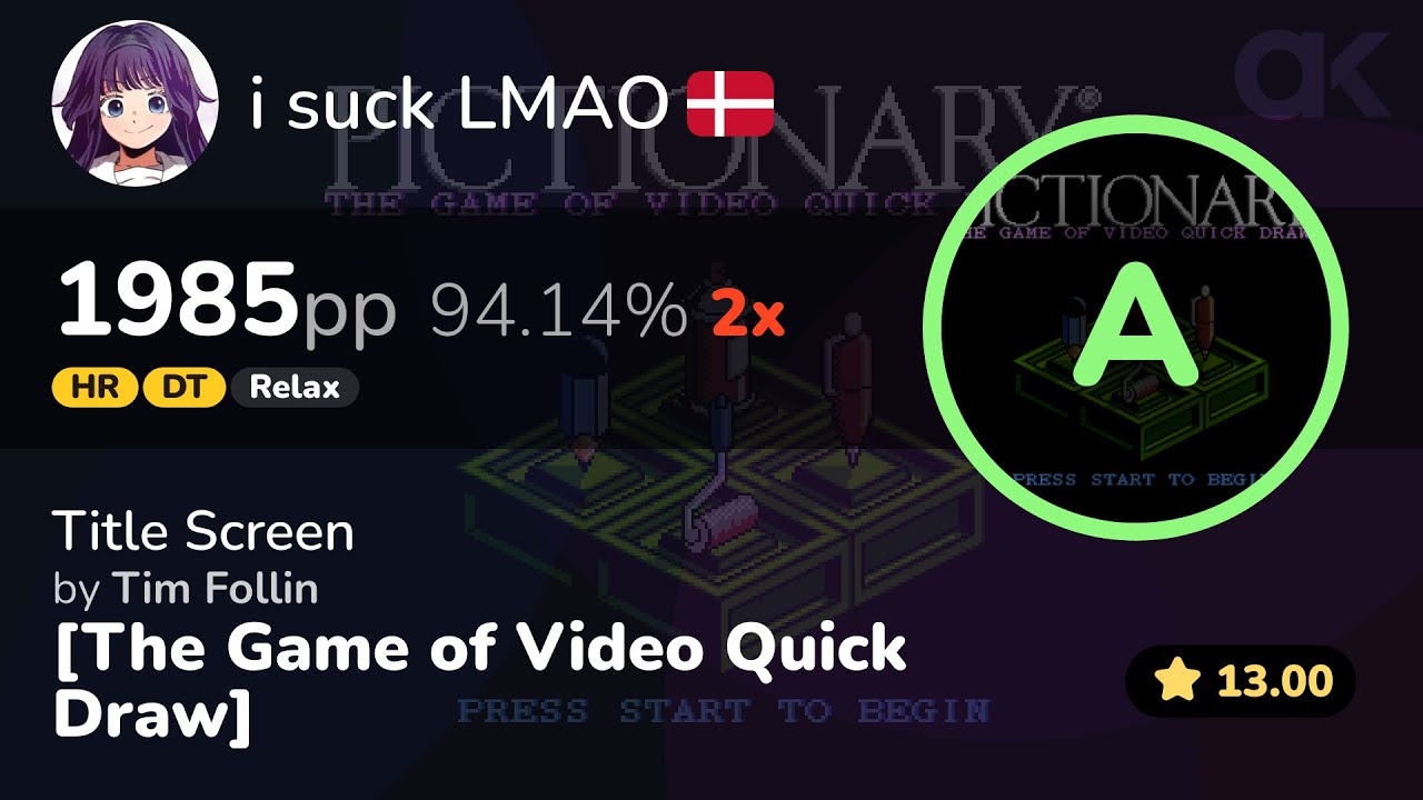 [13⭐] Relax | i suck LMAO | Tim Follin - Title Screen [Video Quick Draw ...