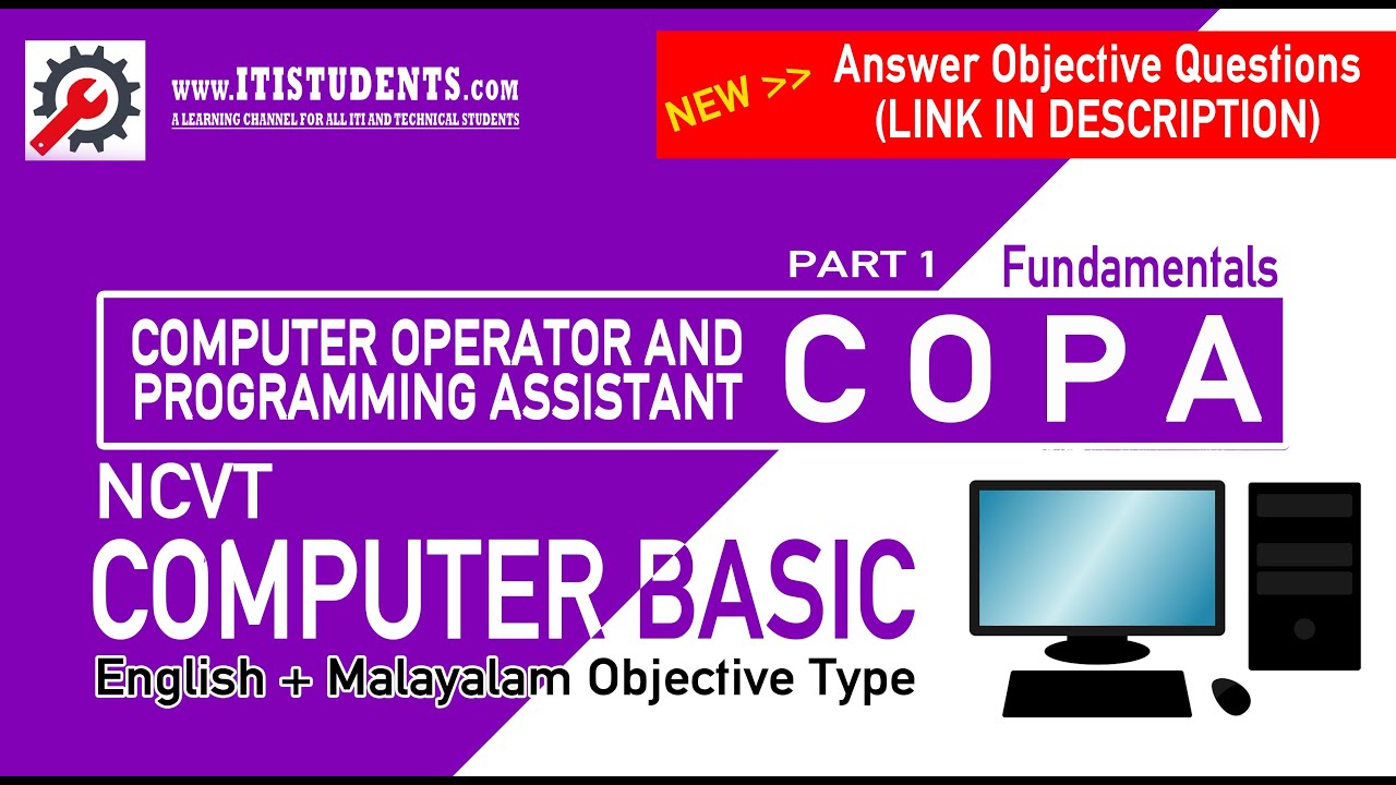 BASIC COMPUTER (English + Malayalam Objective) Specially For NCVT COPA ...