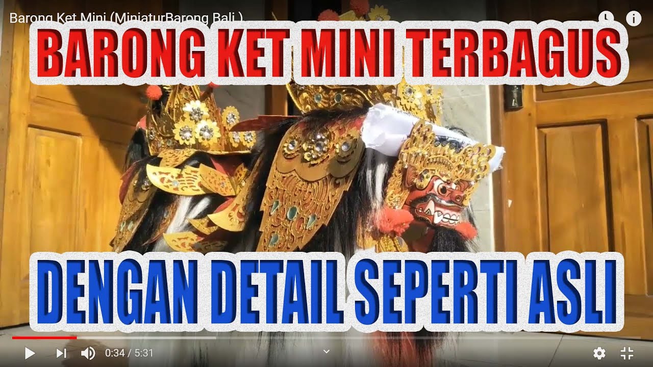 Barong Ket Mini (MiniaturBarong Bali ) - YouTube