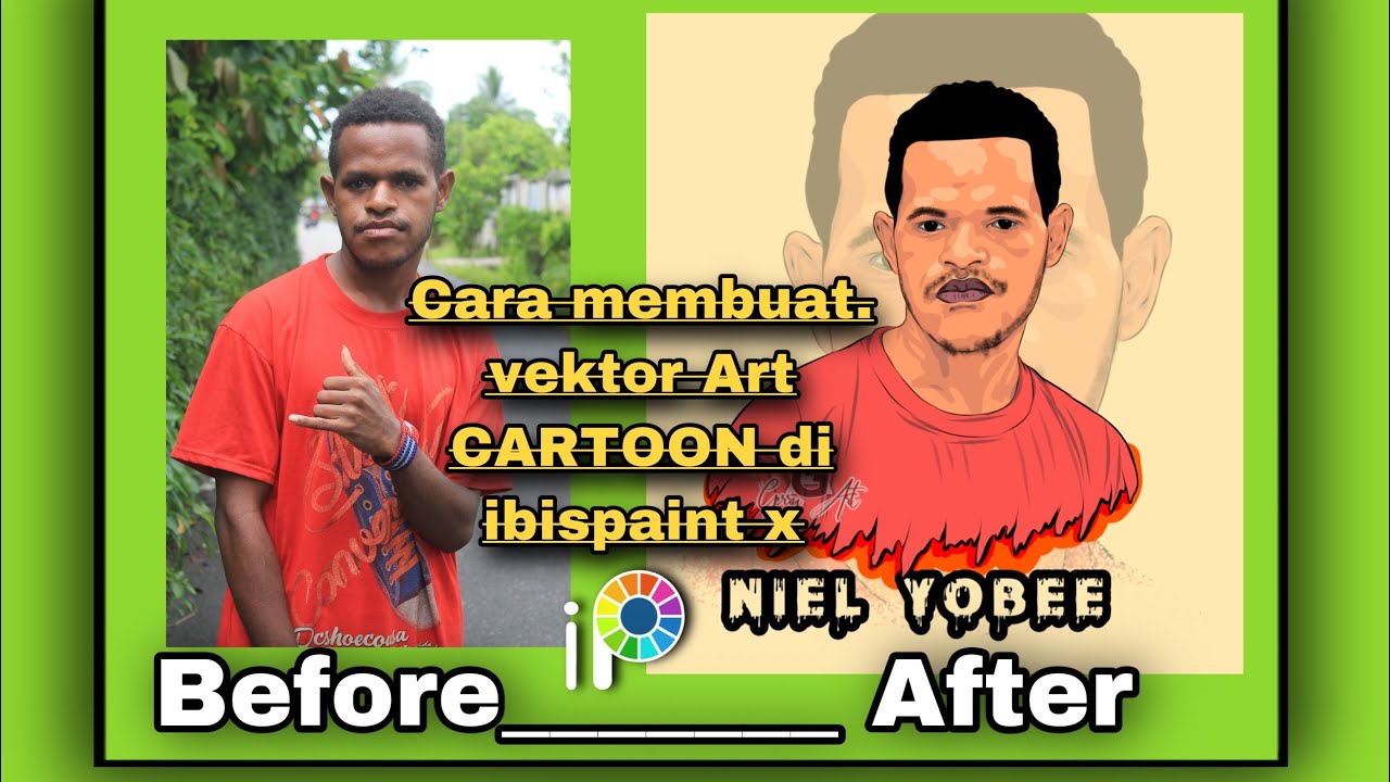 Tutorial Cara membuat Vector Art Cartoon Di ibispaint x - YouTube
