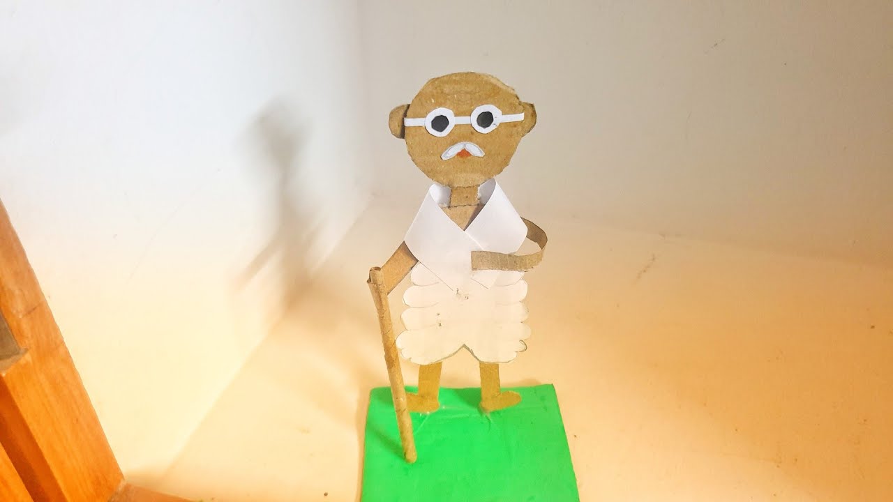 how to make | Gandhi Jayanti special craft | cardboard gandhi | Akki's ...