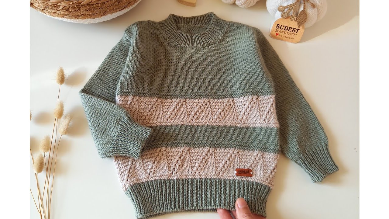 maglioncino Ferrara maglia ai ferri/ bambini/ tutorial knitty - YouTube