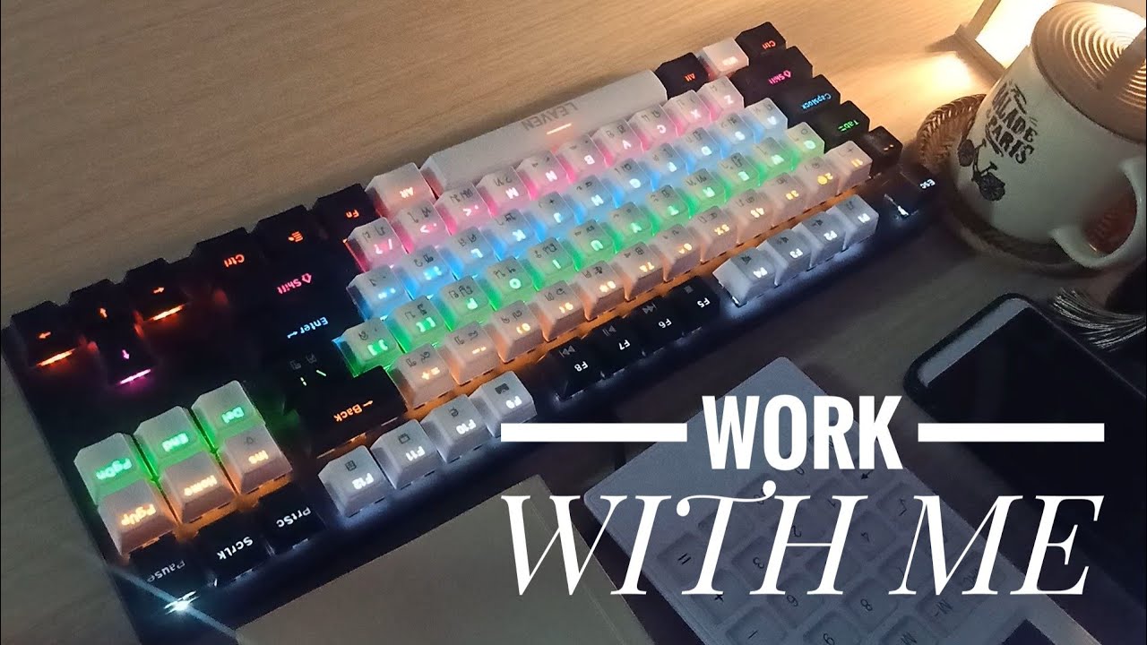 WORK WITH ME 🍵 REAL TIME/ KEYBOARD SOUNDS/ NOISE BACKGROUND - YouTube