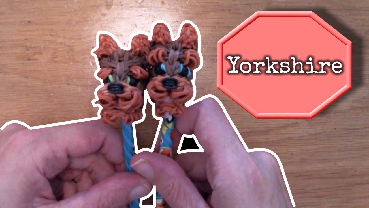 DIY Rainbow Loom Yorkshire - Yorkie pencil topper Loombicious - YouTube