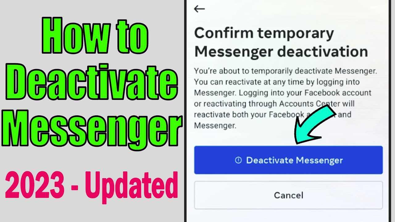 How to deactivate messenger account temporarily 2023 new update ...